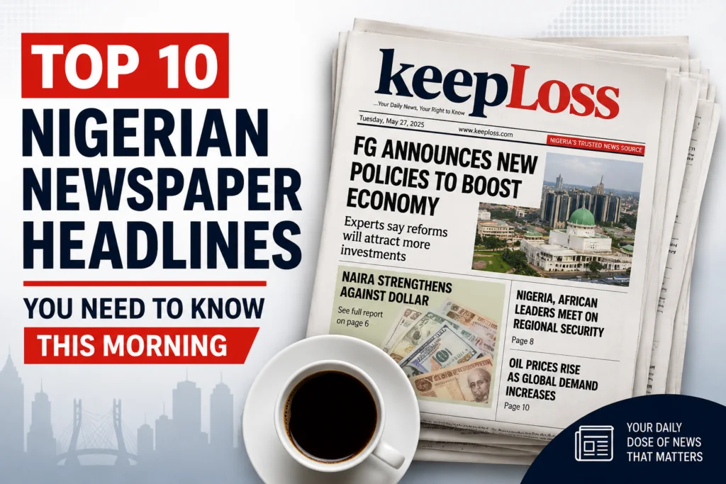 Top Nigerian Newspaper Headlines For Today, Monday, 1st June, 2026 ...